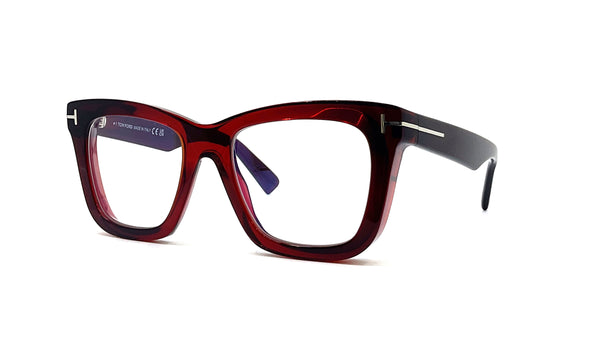 Tom Ford - Blue Block Square Opticals TF5881-B (Shiny Red Crystal ...