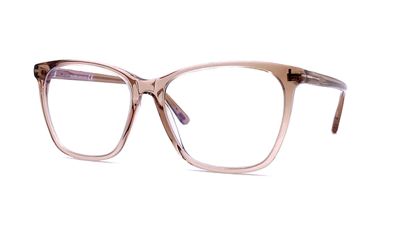 Tom Ford - Blue Block Soft Cat Eye Shape Opticals TF5762-B (Shiny Brow ...