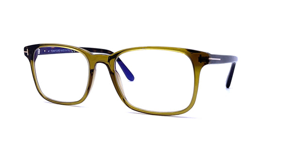 Tom Ford - Blue Block Square Opticals TF5831-B (Shiny Khaki Crystal ...