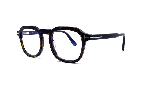 Tom Ford - Blue Block Round Opticals TF5836-B (Shiny Dark Havana ...