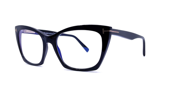 Tom Ford - Blue Block Cat Eye Opticals TF5709-B (Shiny Black) – Good ...
