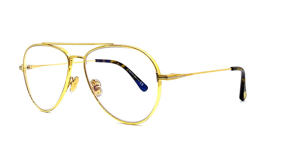 Tom Ford - Blue Block Pilot Opticals TF5800 (Shiny Gold) – Good See Co.