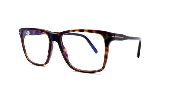 Tom Ford - Blue Block Square Opticals TF5817-B (Shiny Dark Havana ...