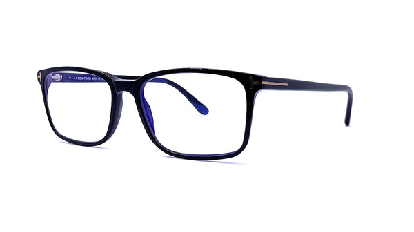 Tom Ford - Blue Block Rectangular Opticals TF5735-B (Shiny Black ...
