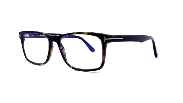 Tom Ford - Blue Block Square Opticals TF5752-B (Shiny Dark Havana ...