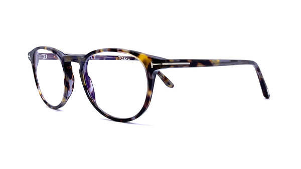 Tom Ford - Blue Block Round Opticals TF5803-B (Shiny Havana) – Good See Co.