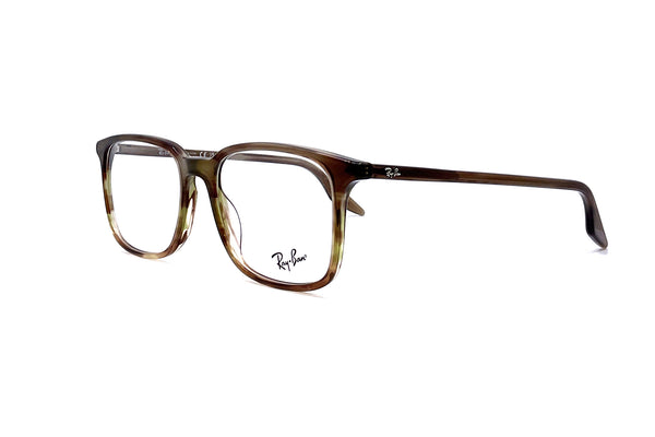 Ray-Ban - RB5421 Optics [Extra Large] (Polished Striped Brown & Green ...