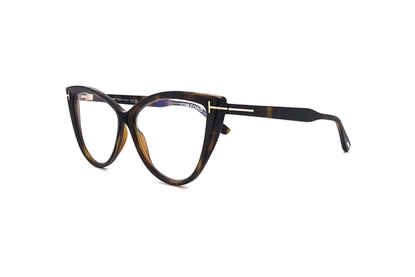 Tom Ford - Blue Block Cat Eye Opticals TF5843-B (Matte Dark Havana ...