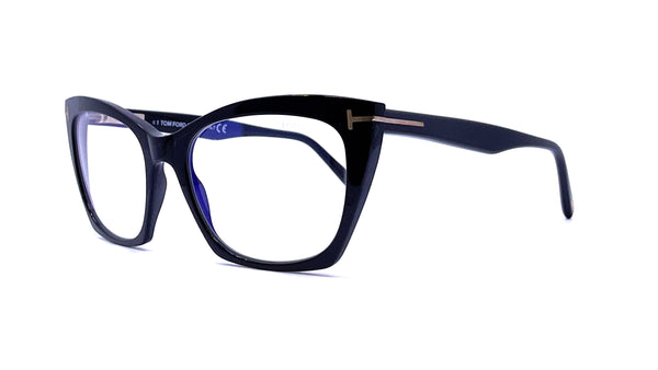 Tom Ford - Blue Block Cat Eye Opticals TF5709-B (Shiny Black) – Good ...