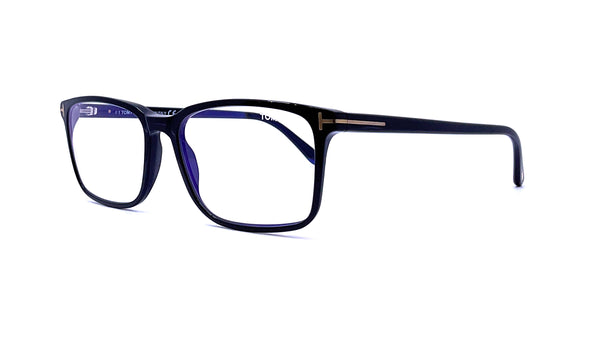 Tom Ford - Blue Block Rectangular Opticals TF5735-B (Shiny Black ...