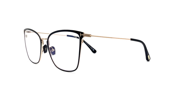 Tom Ford - Blue Block Soft Butterfly Opticals TF5839 (Black/Shiny Rose ...