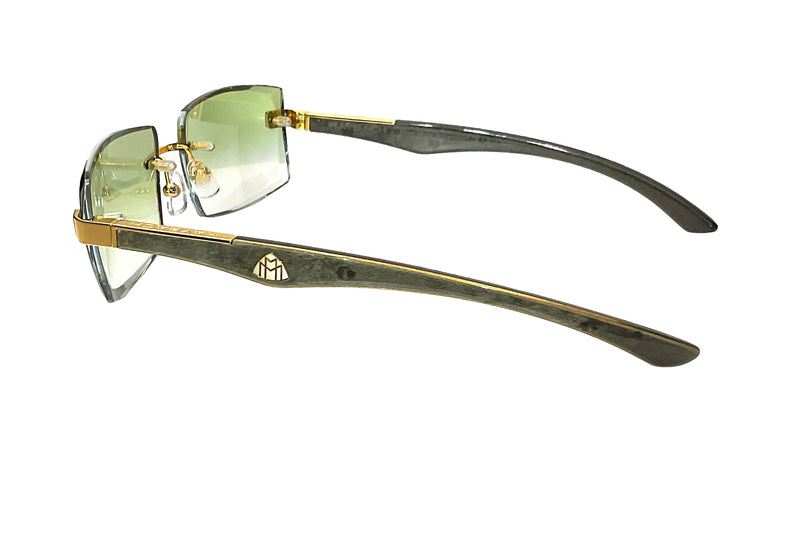 Maybach Eyewear - The Artist III (24k Gold Plated/Fango BEM/Silver out ...