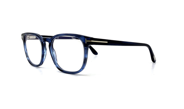 Tom Ford - Blue Block Round Opticals TF5868-B (Striped Blue Havana ...